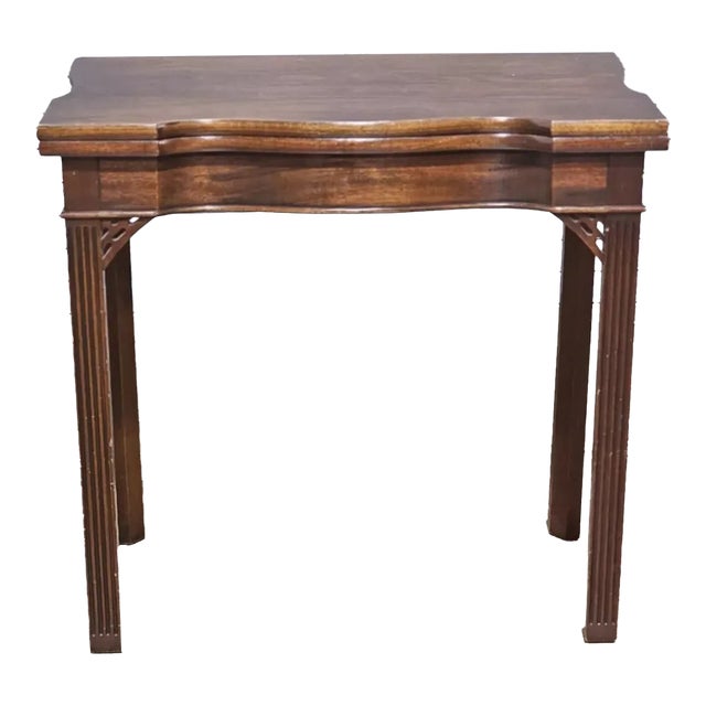 George II Style Mahogany Chinese Chippendale Game Table Gate Leg Table ...
