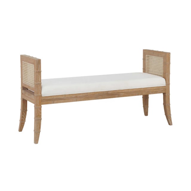 Matthew Izzo Home Benedict Cerused Oak Bench | Chairish