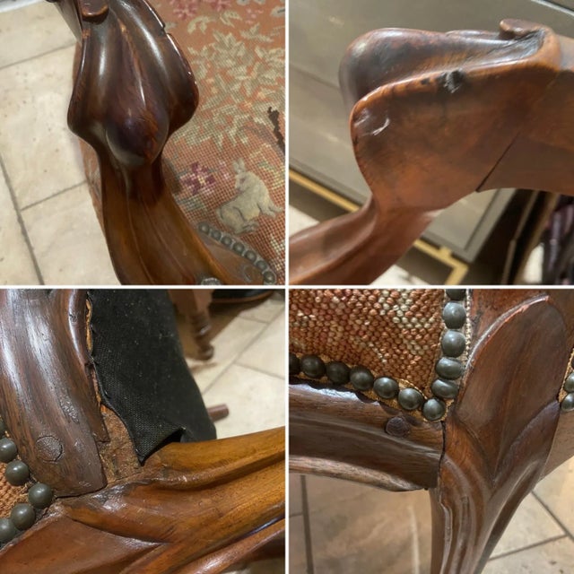 19th C. John Henry Belter Style Needlepoint Chair | Chairish