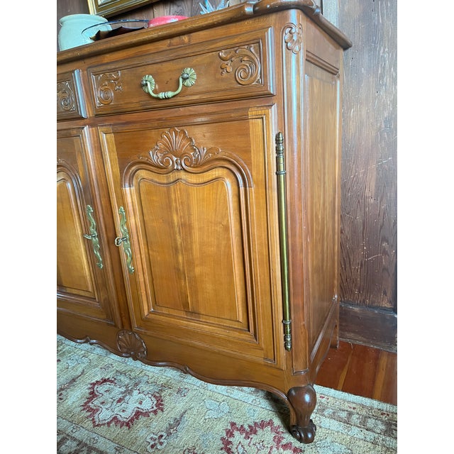 Early 1900s Antique French Country Walnut Buffet | Chairish