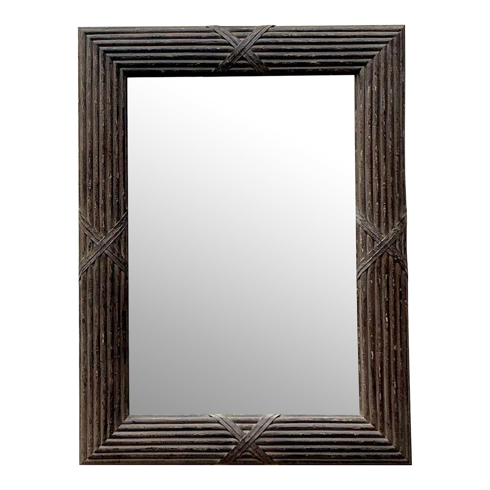Vintage Regency Harrison Van Horn Banded Mirror | Chairish