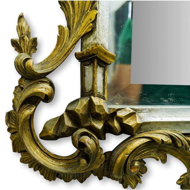 Antique Carved Gilt Wood and Silvered Bird Wall Mirror | Chairish