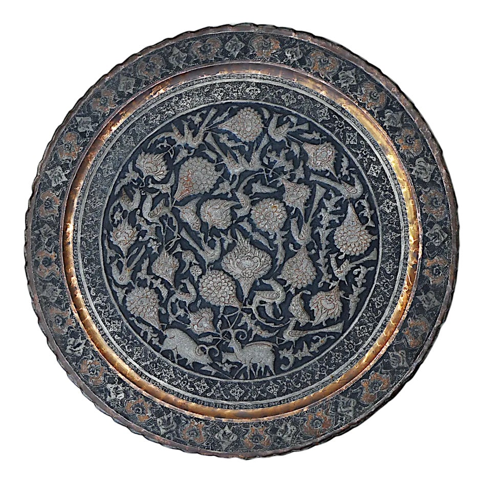 Large Copper Plate with Engraving, 1940s | Chairish
