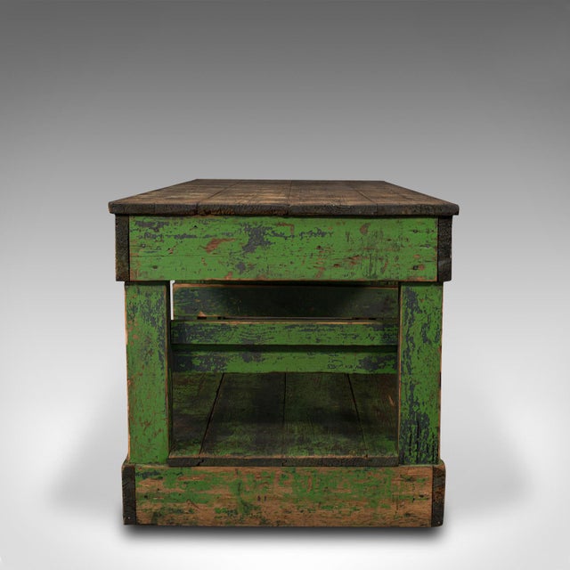 1900s Antique Victorian English Pine Factory Mill Table | Chairish