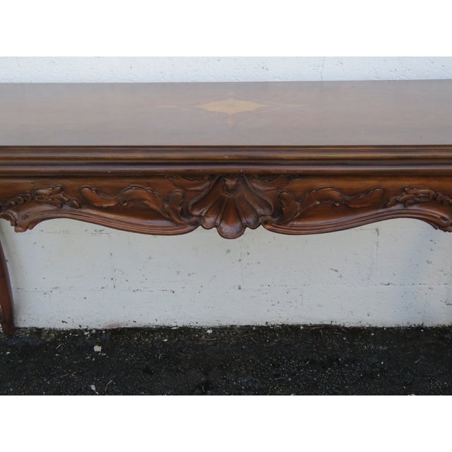 French Inlay Long Console Library Dining Extension Table | Chairish