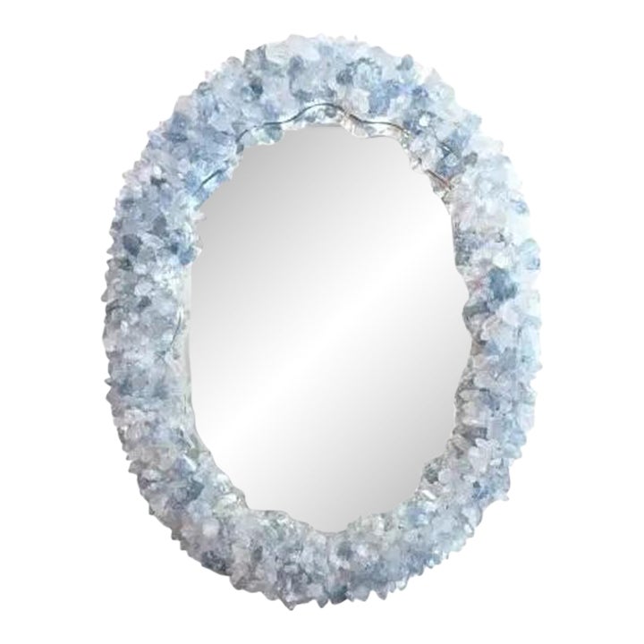 Contemporary Marjorie Skouras Oval Style Blue Geode Mirror Frame 25x32 ...