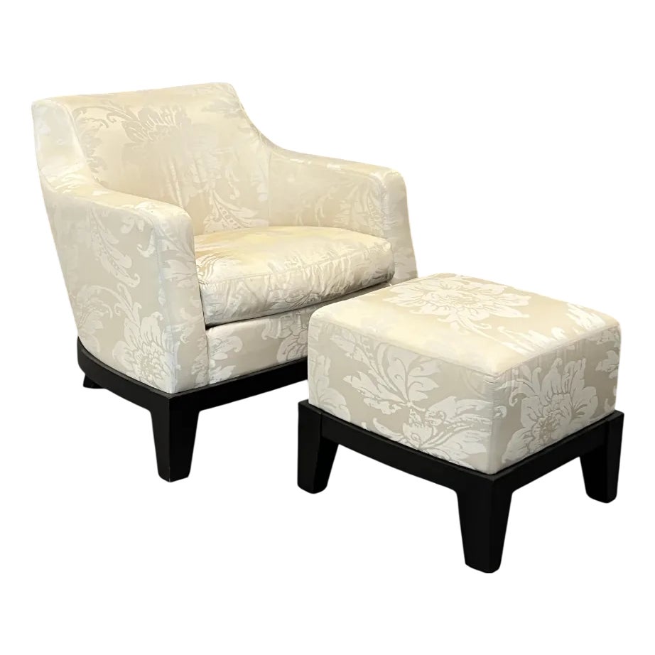 Set of Aziza Lounge Chair and Ottoman from Promemoria | Chairish