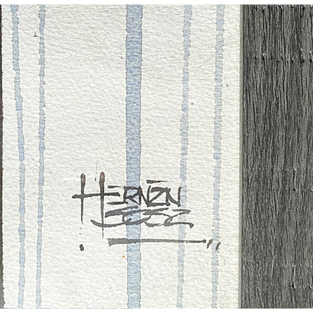 Hernán Sosa Nude Watercolor Painting on Paper Framed Under Glass | Chairish