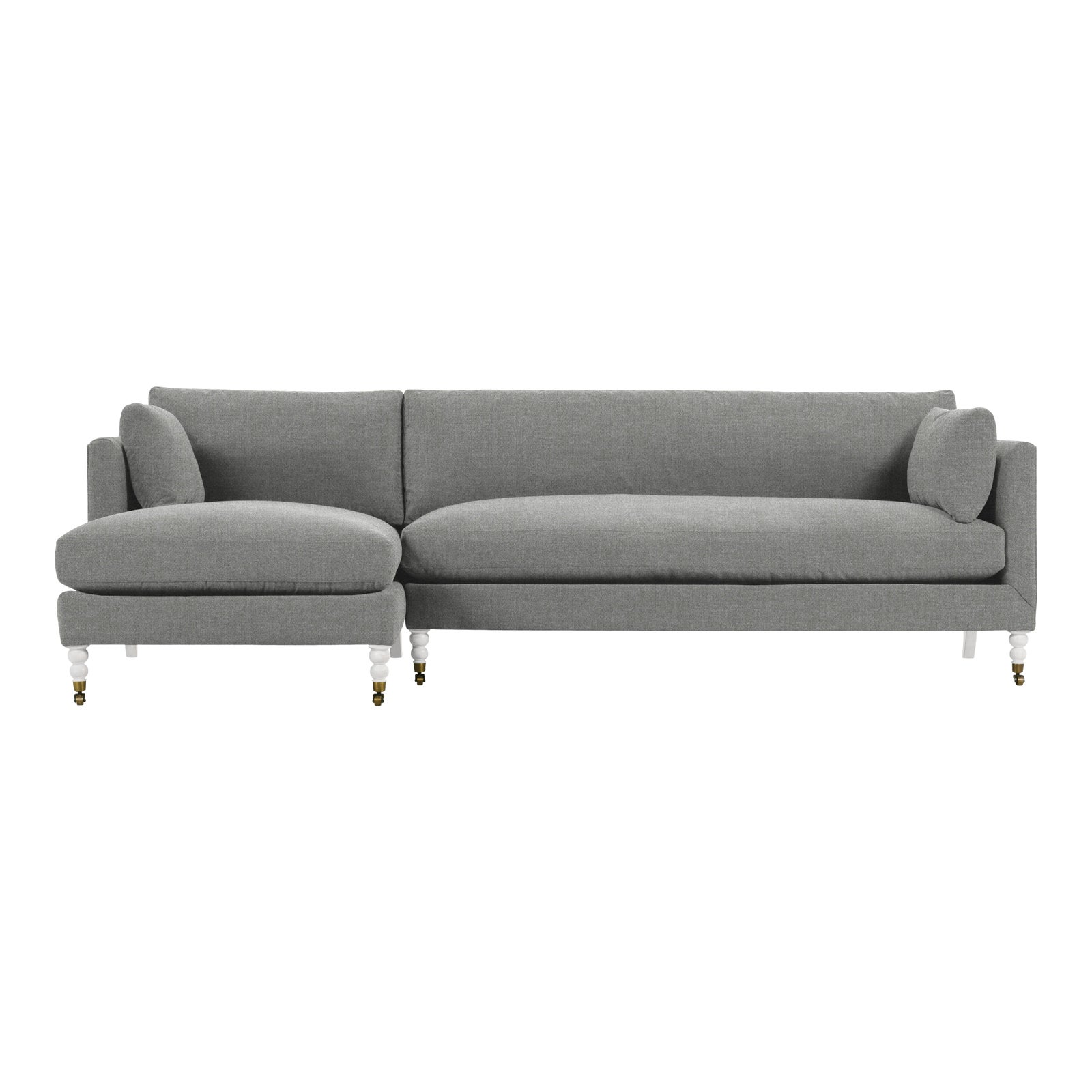 Greta Sectional, Grey Flannel, Ivory Legs, Set of 2 | Chairish