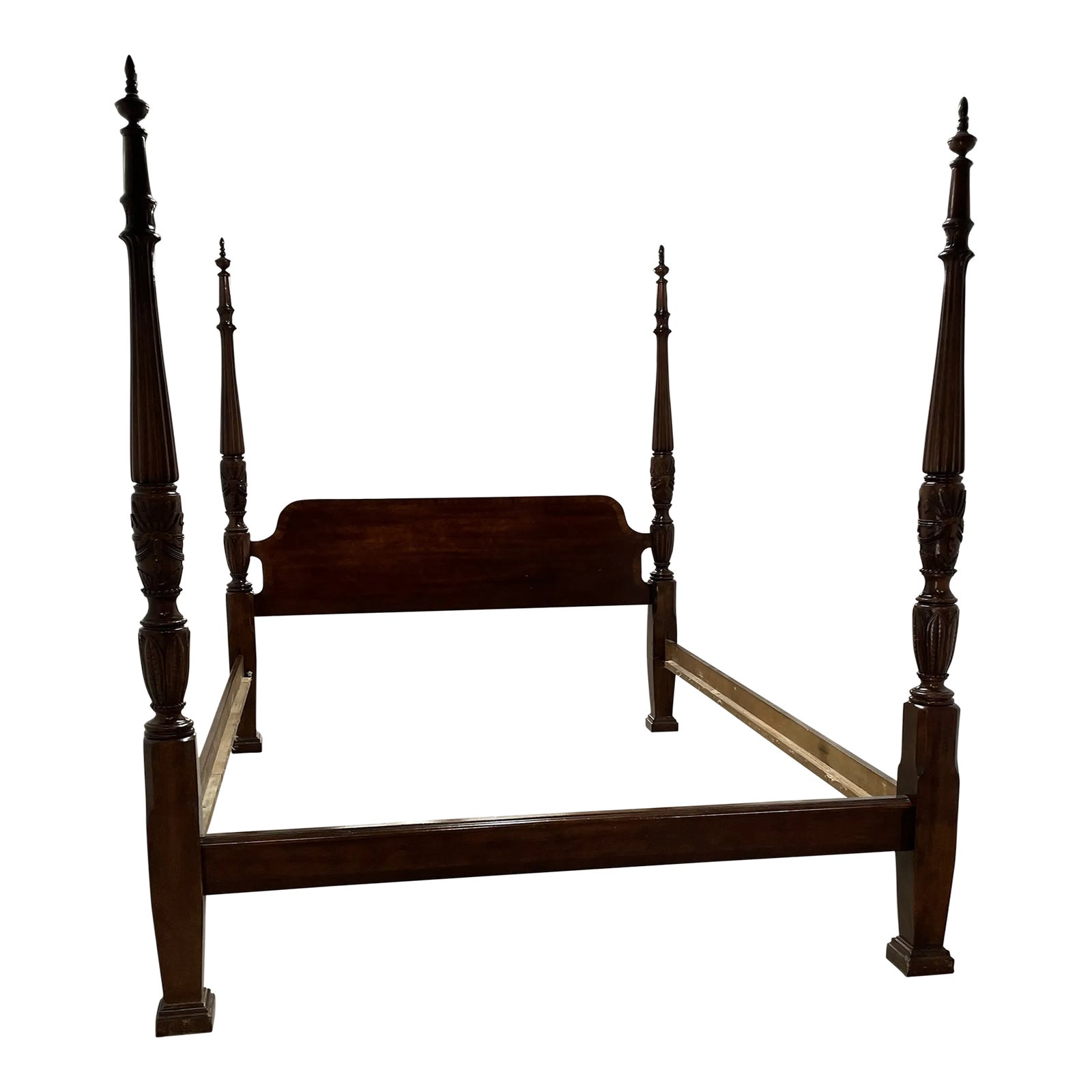 1980s Four Poster Rice Queen Bed | Chairish