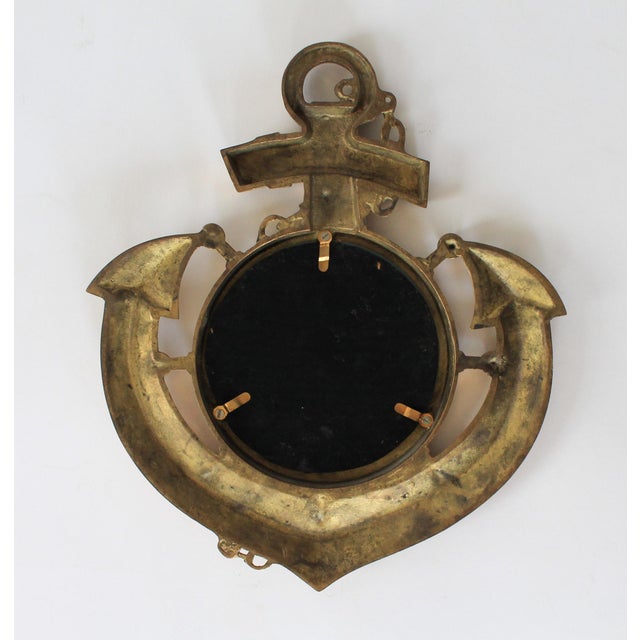 Nautical Brass Ship Anchor Wall Mirror | Chairish