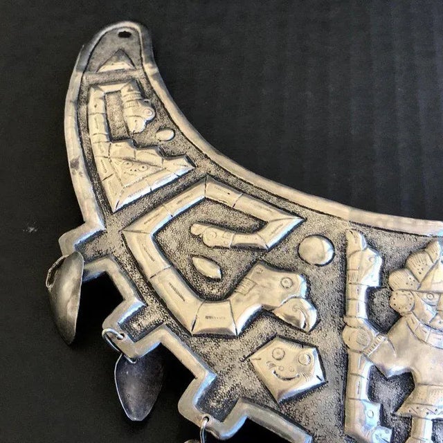 Museum Mounted Grand Tour Inca or Sipan Silver Official Necklace | Chairish