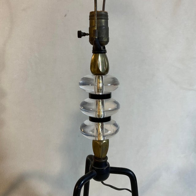 1950's Atomic Age Table Lamps in Brass and Acrylic - a Pair | Chairish