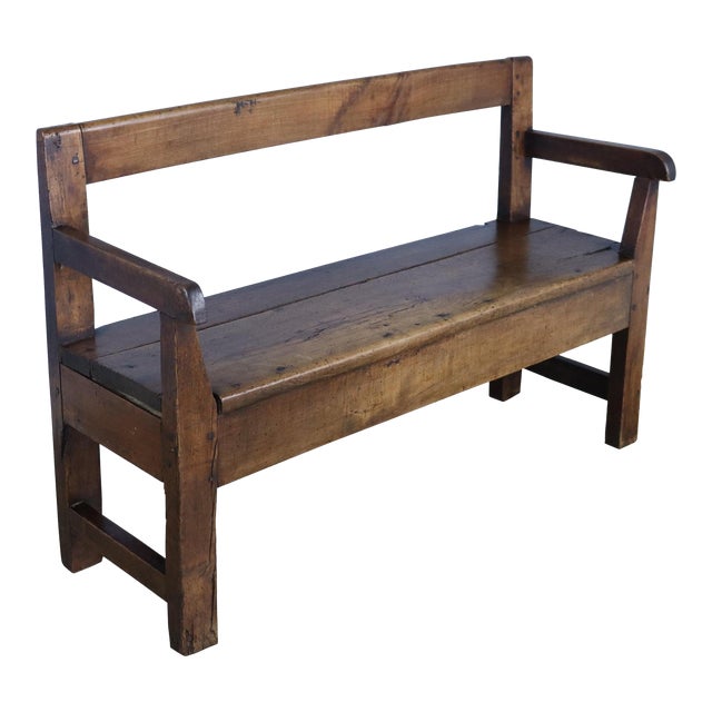 Antique French Cherry Bench | Chairish