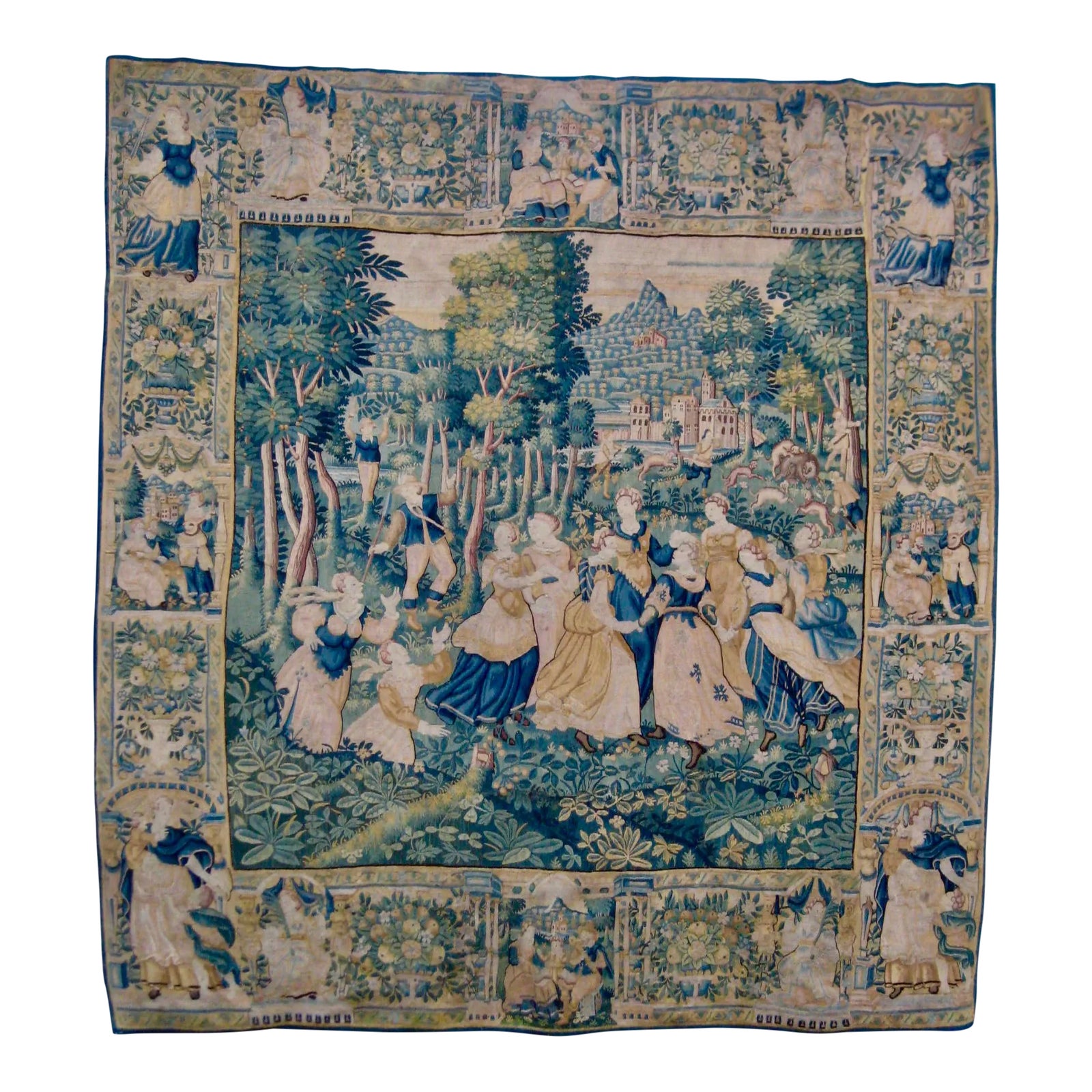 Flemish Tapestry Large Wall Hanging From the 1500 Hundreds | Chairish