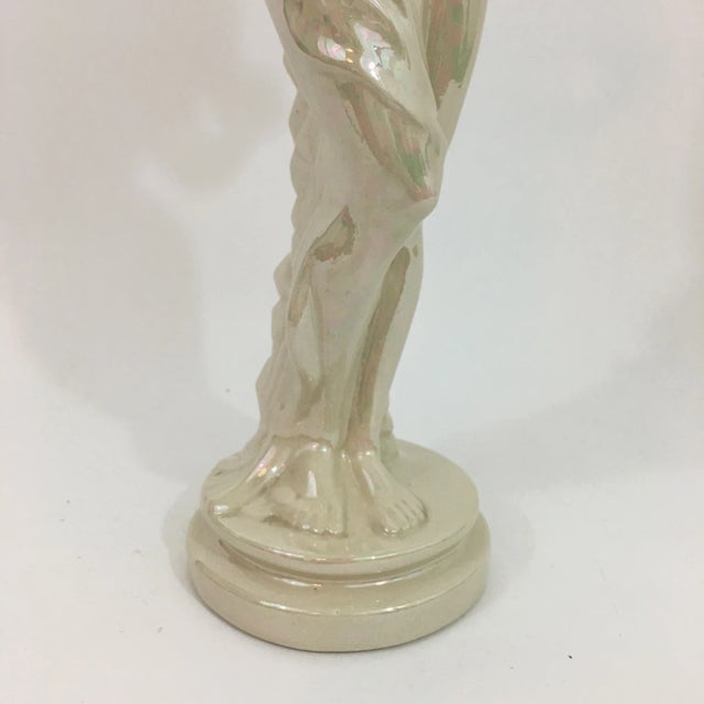 Iridescent Ceramic Water Nymph Statue | Chairish