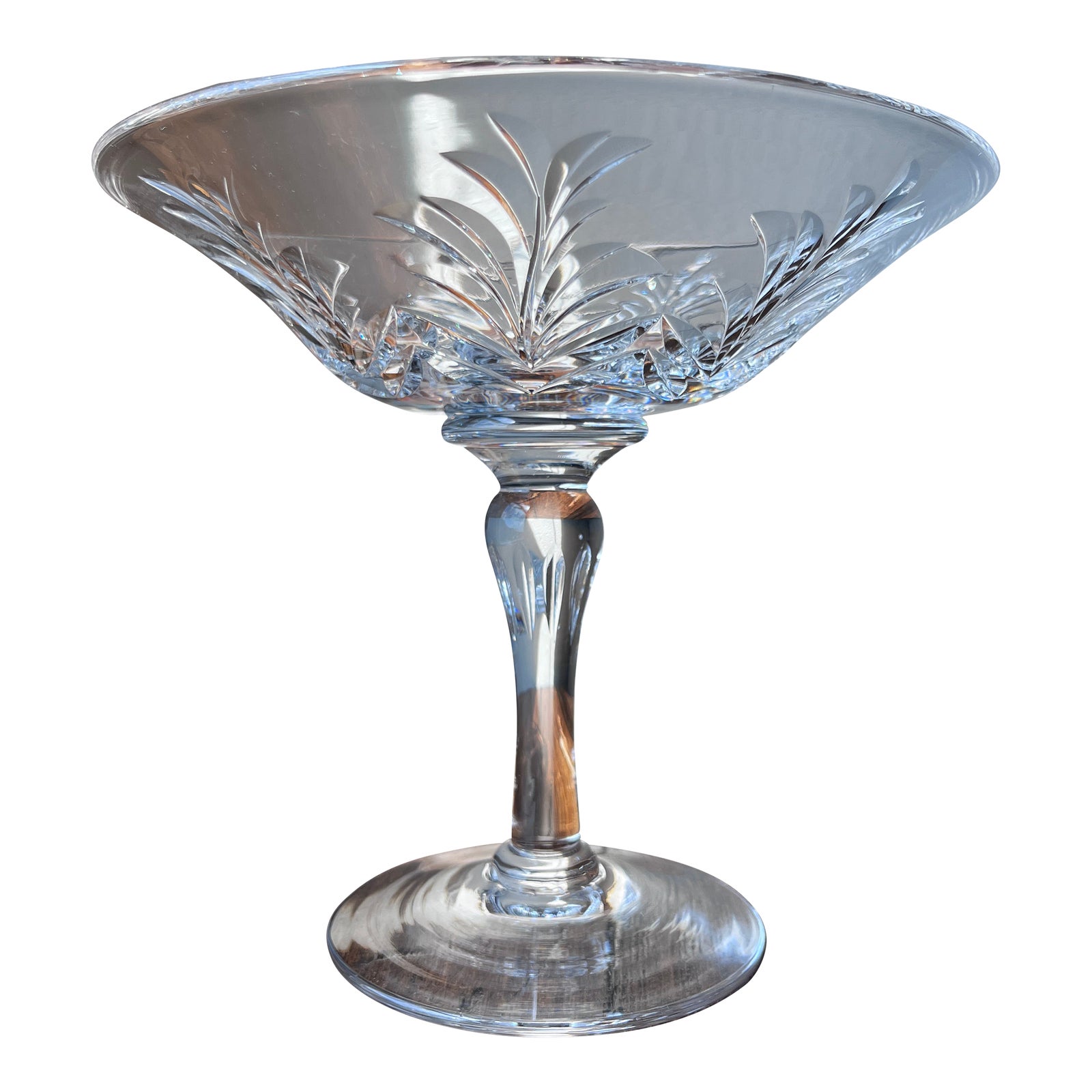 1980s Stuart Crystal Aragon Pattern Compote, Made in England | Chairish