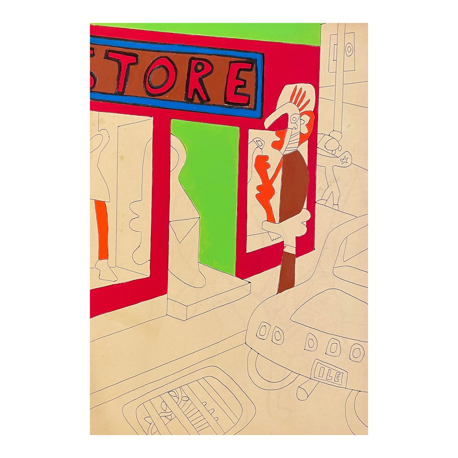 1960s Larry Connatser Store Painting | Chairish