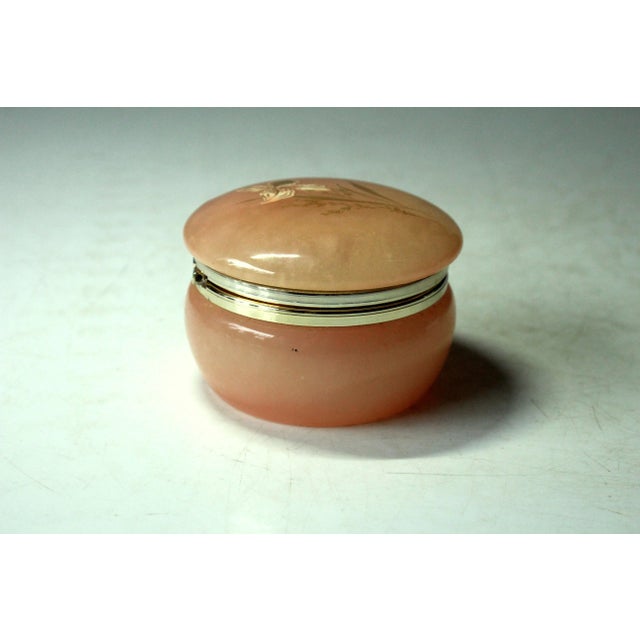 Pink Onyx Pill Box, Small Jewelry Box, Ring Box, Vintage From the 70s ...