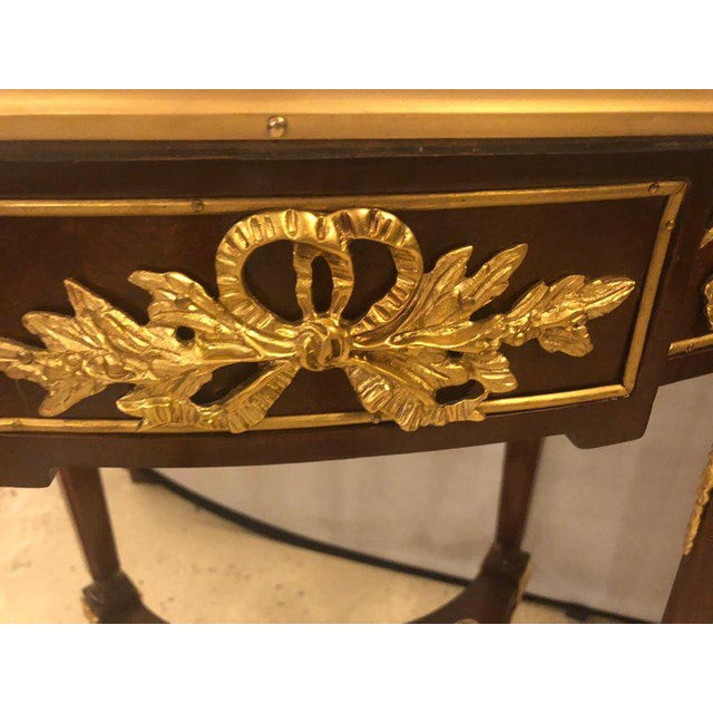 Louis XVI Style Bronze Framed Marble-Top End Lamp Tables With Bronze ...