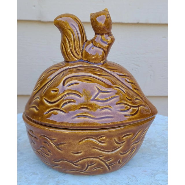 Vintage Squirrel Motif Nut Crock or Candy Dish | Chairish