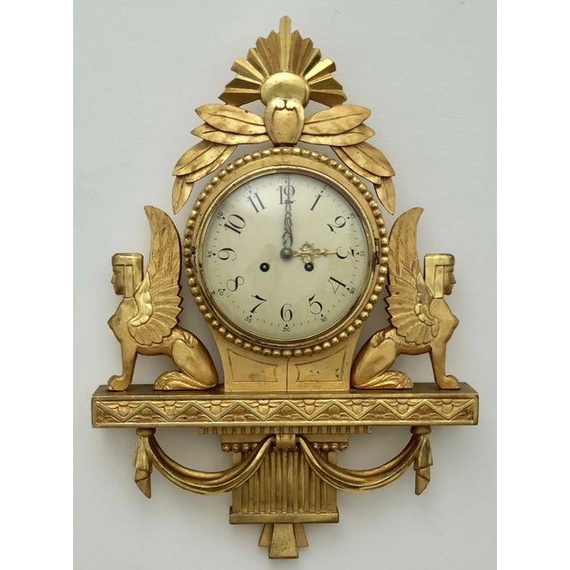 Early 20th Century Swedish Egyptian Revival Wall Clock | Chairish