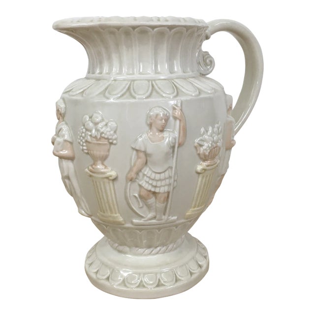 Fitz and Floyd Omnibus Neoclassical Roman Figural Motif Water Pitcher ...