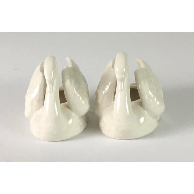 Vintage Goebel Ceramic Swan Figurines- a Pair | Chairish