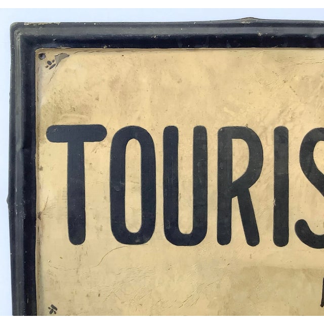 Early 1900s Hand Painted on Metal Tourists Sign | Chairish