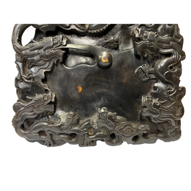 Chinese Black Color Dimensional Dragon Ink Well Pad Display | Chairish