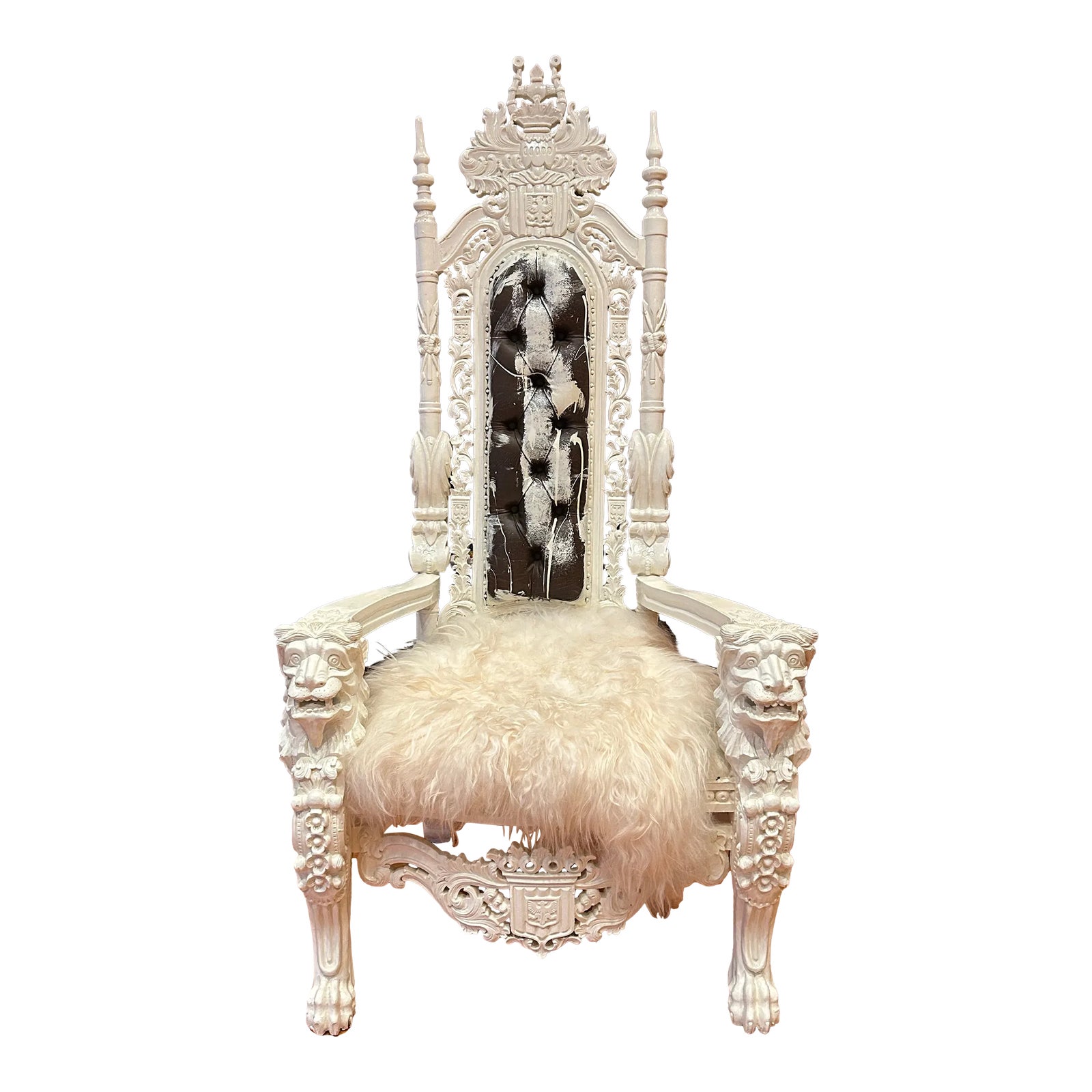 Solid Wood Throne Chair | Chairish