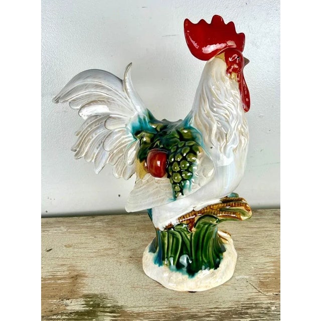 Charming French Glazed Ceramic Chicken C. 1950's | Chairish