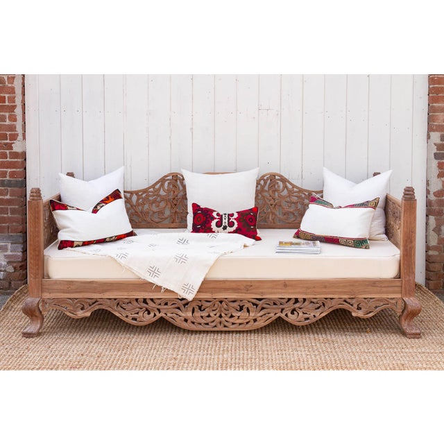 Carved Reclaimed Teak Anglo-Indian Daybed | Chairish
