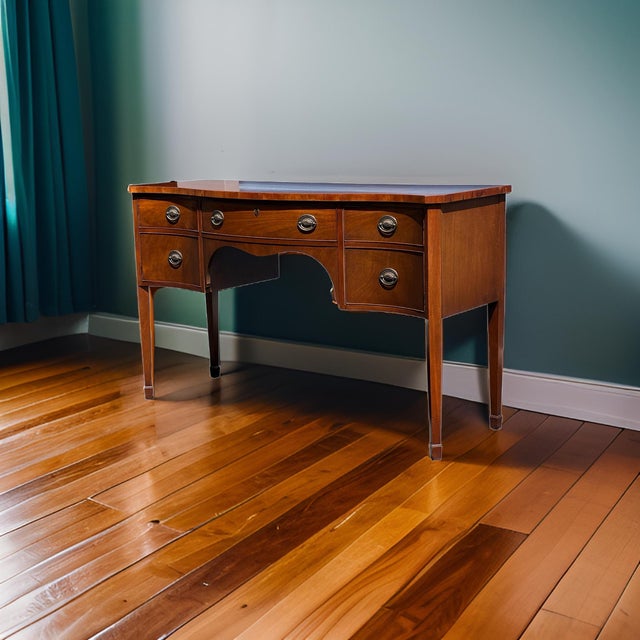 1980s Vintage Mahogany Serpentine Sideboard by Paine Furniture Boston ...