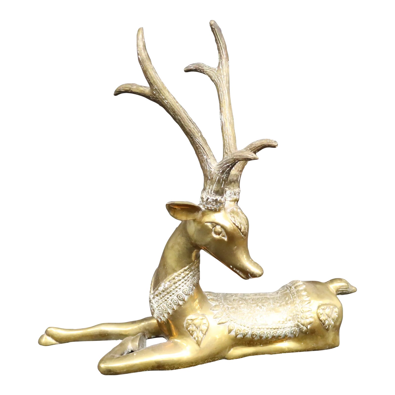 Brass Antelope/Deer | Chairish