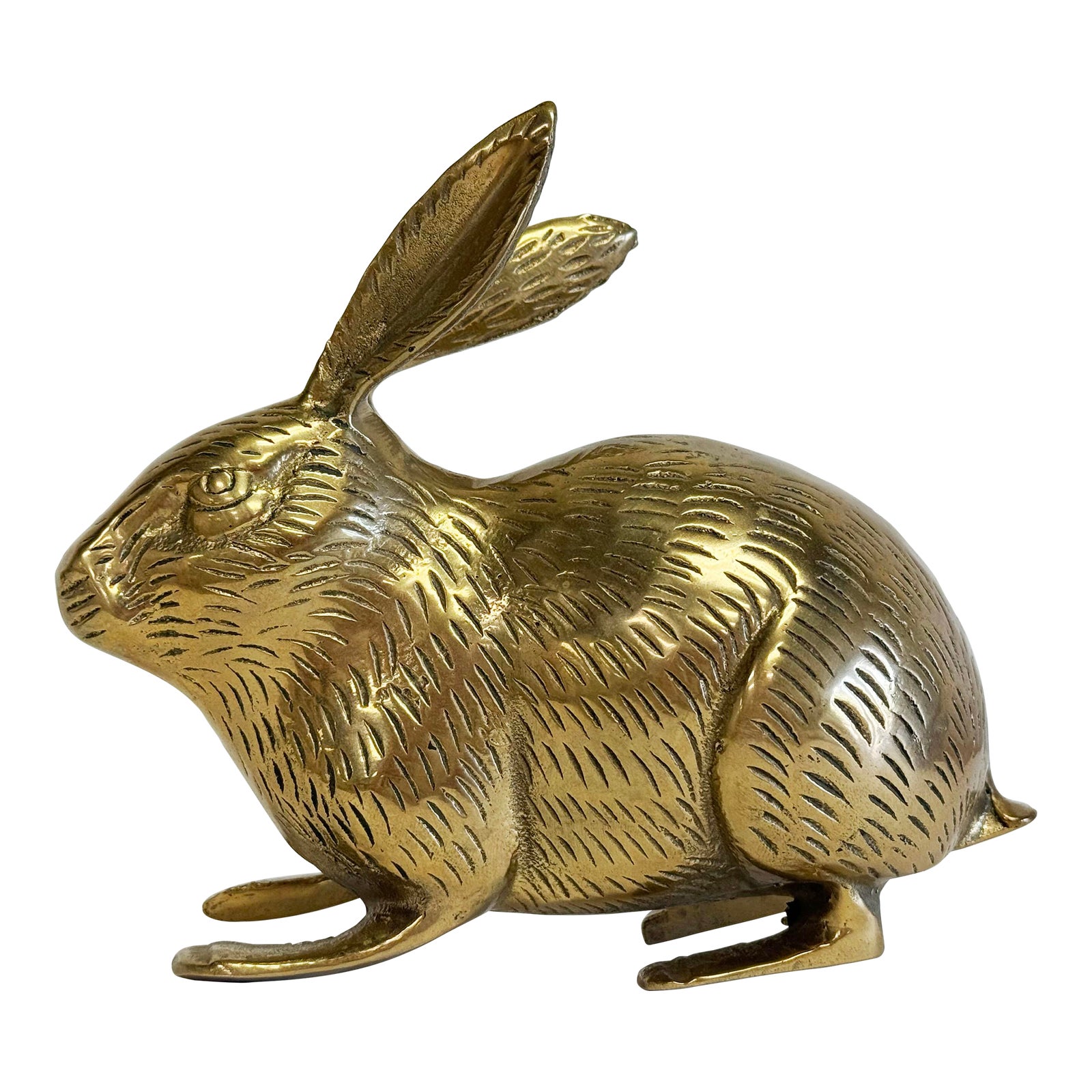 Vintage Brass Bunny Rabbit Figure | Chairish