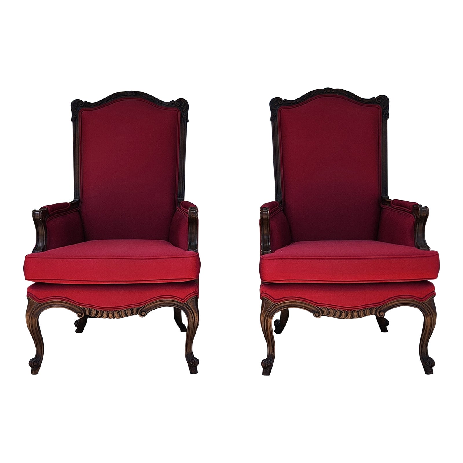 1960s Vintage Red Chairs - Set of 2 | Chairish