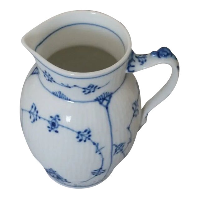 Vintage Royal Copenhagen Blue Fluted Plain Jug / Pitcher | Chairish