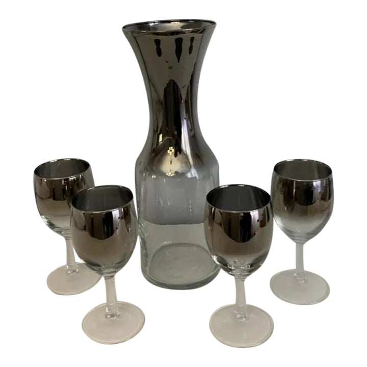 Vintage Queens Vitreon Lusterware Wine Set- 5 Pieces | Chairish