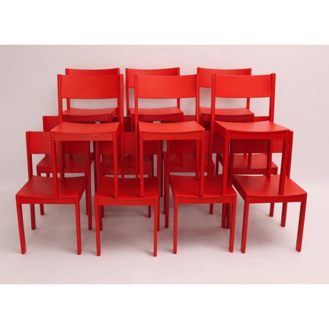Mid-Century Modern Red Dining Chairs, Set of 14 | Chairish