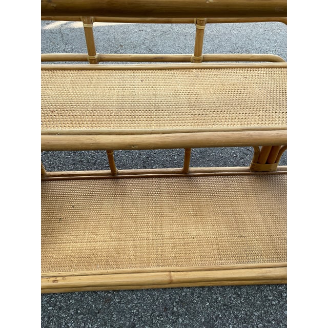 Vintage Rattan Console With Glass Top | Chairish