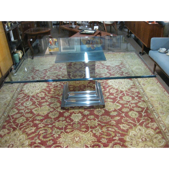 Brueton Stainless Steel Column Dining Table | Chairish