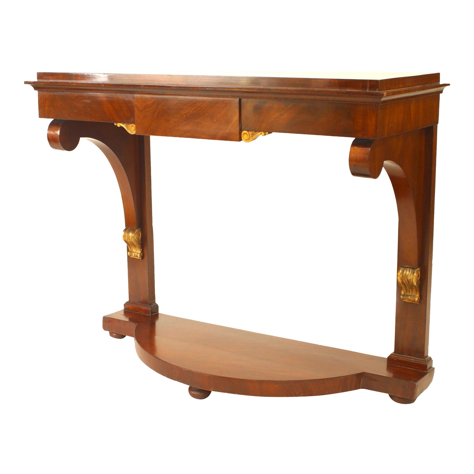 Continental German Mahogany Console Table | Chairish