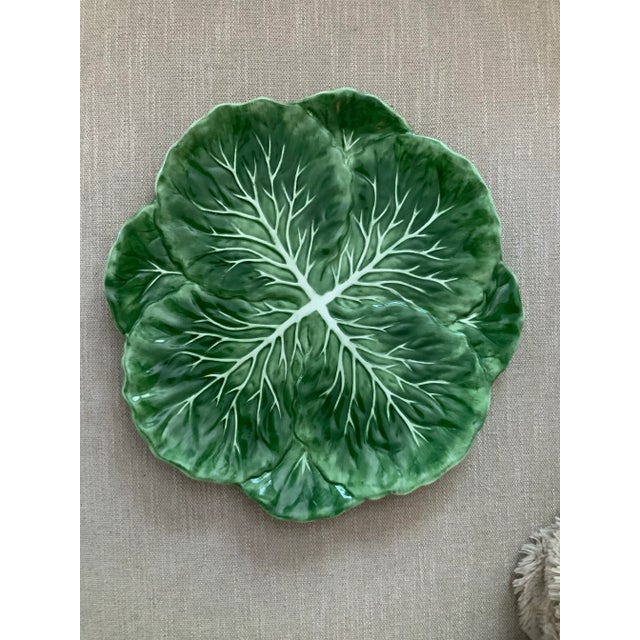 Large Vintage Green Ware Cabbage Platter | Chairish