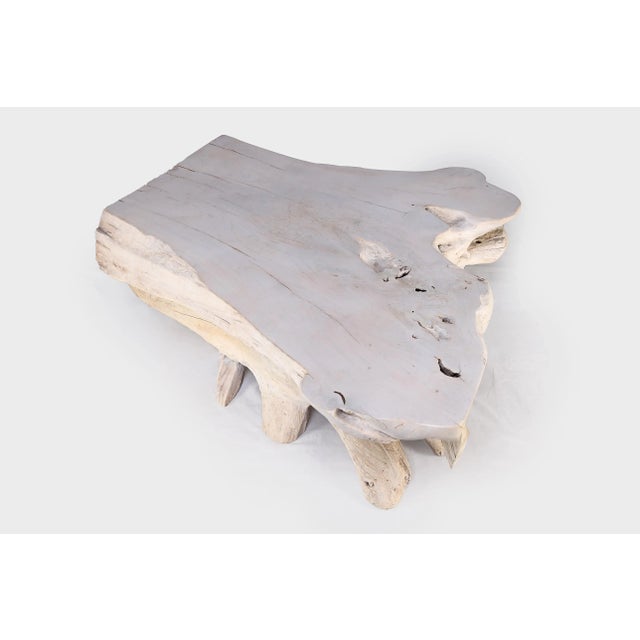White Teak Block Coffee Table 64 | Chairish
