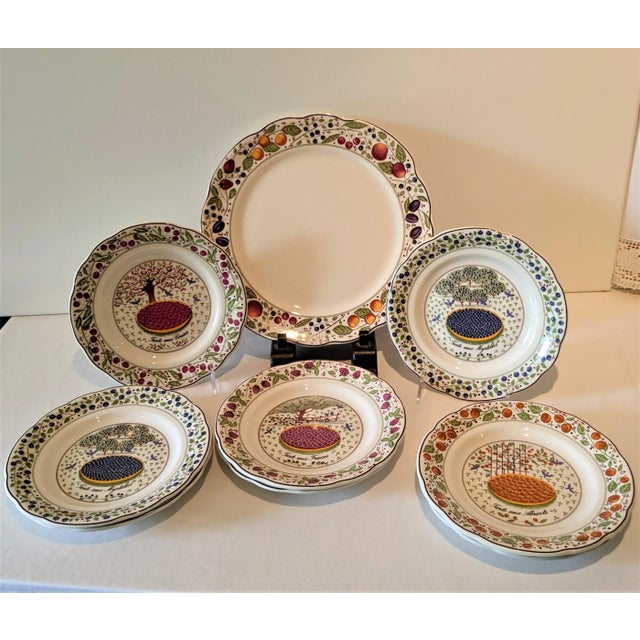 1990s Gien Tarte Plates and Large Tarte Dish Created by Marie-Pierre ...