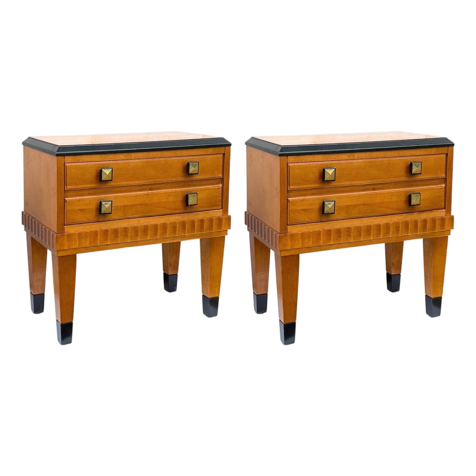 Biedermeier or Art Deco Style Satinwood Side Tables or Chests by Lane ...