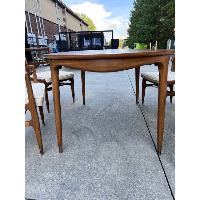 1950s Teak Danish Dining Room Table & 4 Chairs with Two Leaves | Chairish