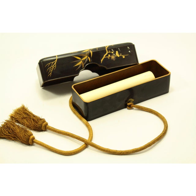 Antique Meiji Presentation Letter Fubako Box in Gilt Lacquer With ...