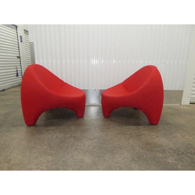 Vintage Fire Engine Red Italian Lounge Chairs - a Pair | Chairish